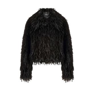 HUGO BOSS Faux Shearling Jacke - - Jackets - Damen - Schwarzk - S