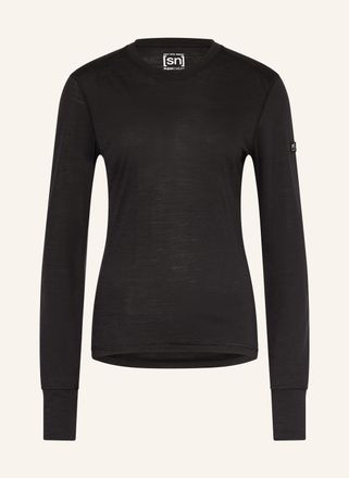 super.natural Longsleeve Sierra Mit Merinowolle schwarz
