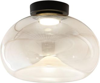 Fabas Luce Fabas - Brena - Plafonnier rond avec led int&eacute;gr&eacute;e Luce - Applique murale led dimmable 19W - Cognac concave