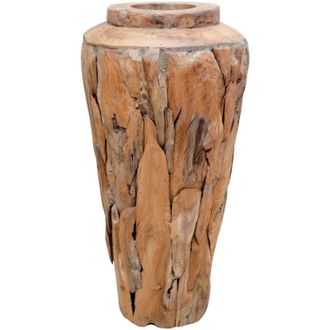 vidaXL Vase de décoration 40 x 60 cm Bois de teck solide vidaXL