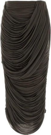 Magda Butrym Femme, Jupes, Brun, Taille: 36 FR Jupe Midi Drap&eacute;e