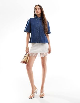 French Connection Finley - Chemise en jean - Bleu vintage