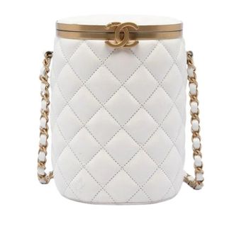 Chanel Sac bandouli&egrave;re matelass&eacute; en cuir dagneau Pre-owned - Femme - Pre-owned - Blanc - Taille: ONE Size
