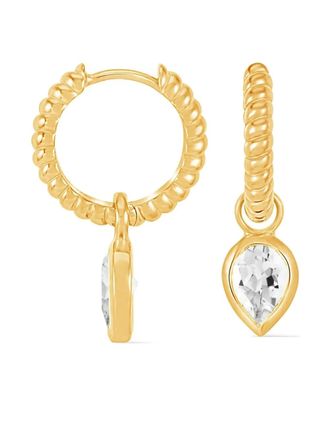 Dower & Hall Creolen im Twist-Design mit Anhänger - Gold