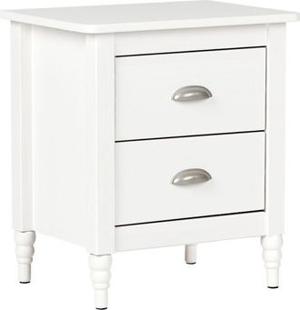 Beliani Beliani - Table de Chevet Moderne R&eacute;tro avec 2 Tiroirs Blanc Shillington