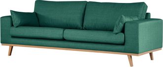 Mørteens home24 2-Sitzer Sofa Grün/Dunkelgrün Strukturstoff Otrera 197 x 81 x 88cm Buche Hell Modern