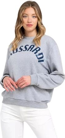 Trussardi Femme, Sweatshirts et sweats à capuche, Gris, Taille: 40 FR SweaT-shirt Femme en Coton Gris