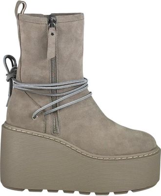 Vic Mati&eacute; Botte F20 Zeppa Stripy Wedge Ankle Boot - Femme - Chaussures - Gris - Taille: 38 EU