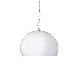 Kartell Small Fl/Y, Lampe &agrave; Suspension, Blanc Couvrant Opaque