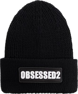 Dsquared2 Homme, Accessoires, Noir, Taille: ONE Size Bonnet en laine avec logo