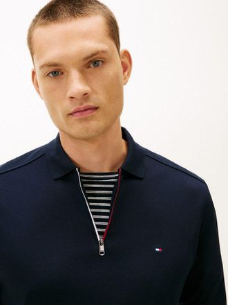 Tommy Hilfiger Langarm-Poloshirt LIQUID RWB ZIP Polokragen mit Rei&szlig;verschluss, regular fit