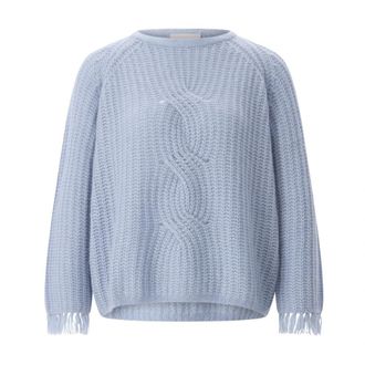 Hemisphere Pullover im Zopfmuster-Look - - Knitwear - Damen - Blau - XS