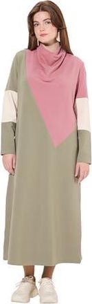 Ulla Popken Femme Grandes Tailles Robe en Molleton de Coton Bio, col b&eacute;nitier et Manches Longues Gris Pierre 50+ 831961190-50+