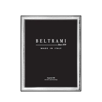 BELTRAMI Belcom 1 KLASSISCHER SCHMALER FOTORAHMEN CM13X18, Holz Miro Silbermetall Glas Karton, silberfarben