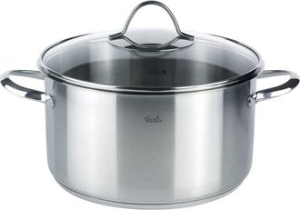 FISSLER Paris/Edelstahl-Topf (5,7 L - &Oslash; 24 cm) Kochtopf mit Glas-Deckel, Sch&uuml;ttrand, energiesparend - Induktion