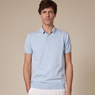 Bexley Braiden - Polo homme bleu ciel chin&eacute;