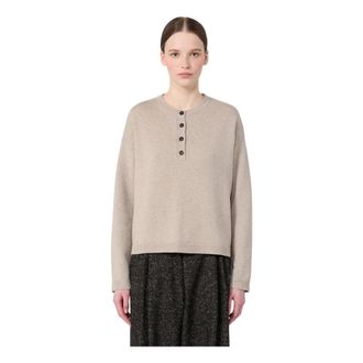 Max Mara Femme, Pulls, Beige, Taille: 42 FR Maille &agrave; col rond