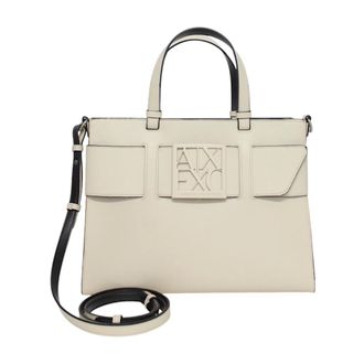 A|X Armani Exchange Femme, Sacs, Beige, Taille: ONE Size Sac &agrave; main en similicuir avec logo avant