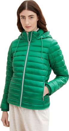 Tom Tailor Damen 1034123 Lightweight Steppjacke mit Kapuze, 31032 - Vivid Leaf Green, XS