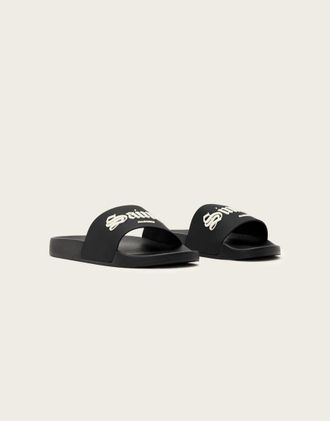 AllSaints Saints & Sinners - Slider in Schwarz mit Logo