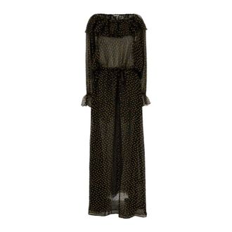 Bode Femme, Robes, Brun, Taille: 38 FR Robe de stade en mélange de soie brodée