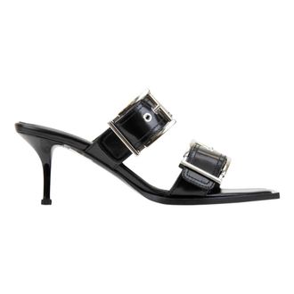Alexander McQueen Schnallen Ledersandalen - - Shoes - Damen - Schwarzk - 36 EU