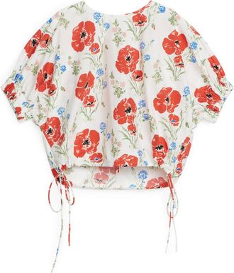 Arket Oberteil Mit Puffärmeln -Rot