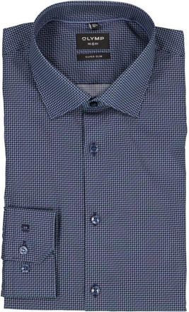 Olymp Herren Hemd blau gemustert Slim Fit