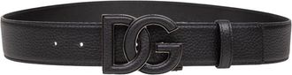 Dolce & Gabbana Homme, Accessoires, Noir, Taille: 90 CM Ceinture en cuir avec logo DG