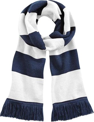Beechfield Unisex Stadium Scarf Schal, Mehrfarbig (French Navy/White 00), One size