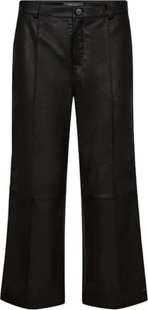 Mos Mosh Schwarze Lederhose Mit Weitem Bein - - Trousers - Damen - Schwarzk - L