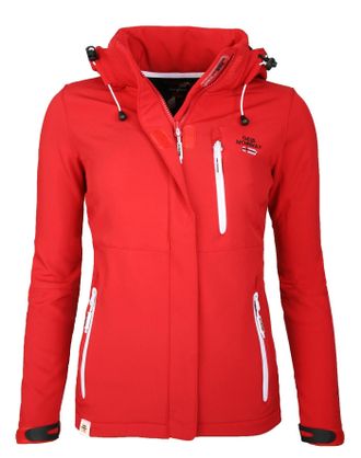 Geographical Norway Damen Softshell Funktions Jacke Outdoor Regen wasserabweisend [GeNo-15-Rot-Gr.XL]
