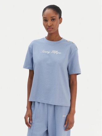 Tommy Hilfiger T-Shirt Script WW0WW47819 Blau Regular Fit