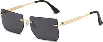 Generic Lunettes de soleil carrées sans cadre pour hommes et pour femmes, tir de rue, vacances en plein air, sports (couleur : A, taille : moyen) 2026