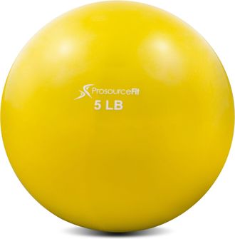 ProSourceFit Weighted Toning Exercise Balls for Pilates, Yoga, Strength Training and Physical Therapy, 2 lb to 8 lb, Color Coded, Gelb