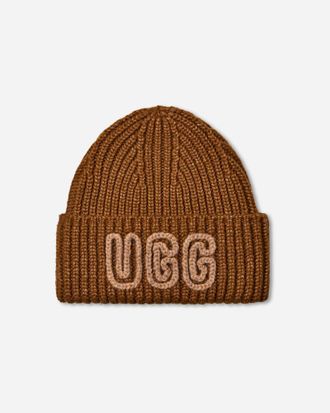 UGG Ribbed Beanie aus dickem Material f&uuml;r Damen in Deco, Gr&ouml;&szlig;e Acrylmischung