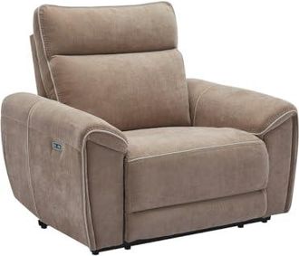Vente-Unique Fauteuil Relax électrique en Tissu Taupe DJARALO