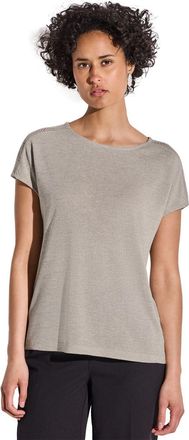 Street One Damen A323146 Shirt mit Spitzendetail, Moonstone Sand, 38