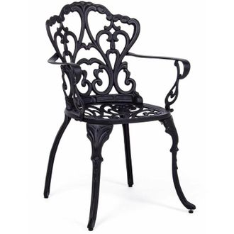 BIZZOTTO Sessel Victoria Outdoor in Aluminium f&uuml;r Garten und Veranda H 89 cm -Anthrazit