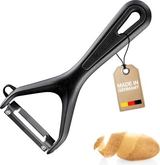 Westmark 28022270 Gemüse- und Spargelschäler Gentle, PP/Edelstahl, schwarz / silber, 15 x 6,9 x 1,8 cm