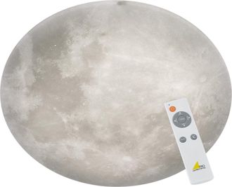 Trio Leuchten LED Deckenleuchte Lunar 627516000, Acryl mit Mondmotiv, Mondphase wechselbar, 1 x 40 Watt LED, Helligkeit einstellbar, Nachtlich Funktion, inkl. Fernb