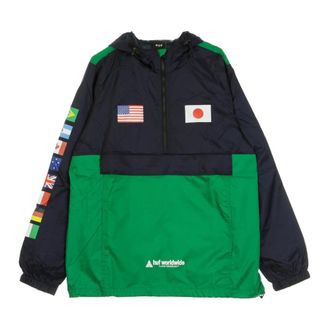 HUF Flags Anorak Jacke Marineblau - - Jackets - Herren - Mehrfarbig - M