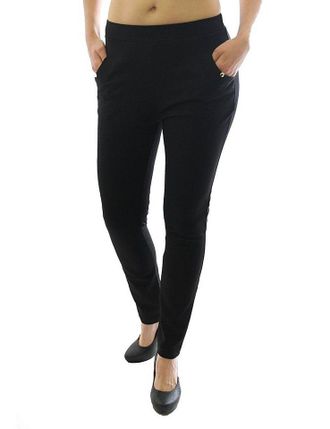 YESET Schlupfhose Elegante Hose lang Stretch Stretchhose Stoffhose schwarz 3XL mit Nieten und Taschen