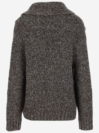 Bottega Veneta Mens Alpaca Cardigan With Shawl Collar Wool Sweater