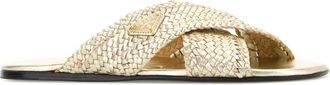 Prada Woven Leather Flat - Gold