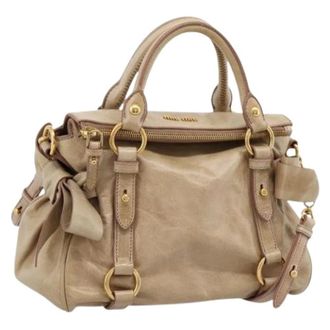 Miu Miu Pre-owned Cuir sacs-main - Femme - Pre-owned - Beige - Taille: ONE Size