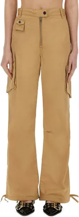 Ganni Organic Cotton Twill Cargo Pants - Beige
