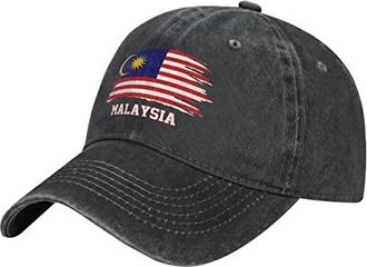 Generic Casquette De Baseball Drapeau Malaisien Denim Malaisien Vintage Baseball Casquette Classique Visiere pour Cyclisme Voyage Ext&eacute;rieur