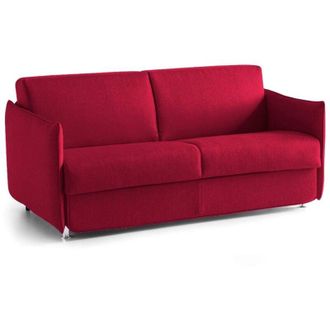 Dmora 2-Sitzer Schlafsofa Verceia, Schlafsofa fürs Wohnzimmer, gepolstert, abnehmbar, 100 % Made in Italy-Qualität, 160x95 h90 cm, Rot - Dmora