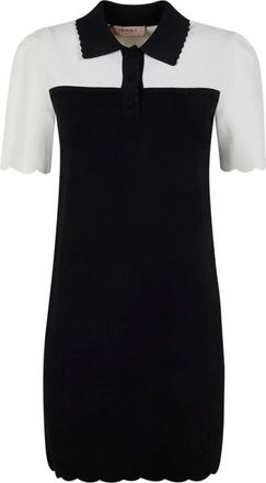 Twinset Femme, Robes, Noir, Taille: 36 FR Robe Courte En Maille Bicolore